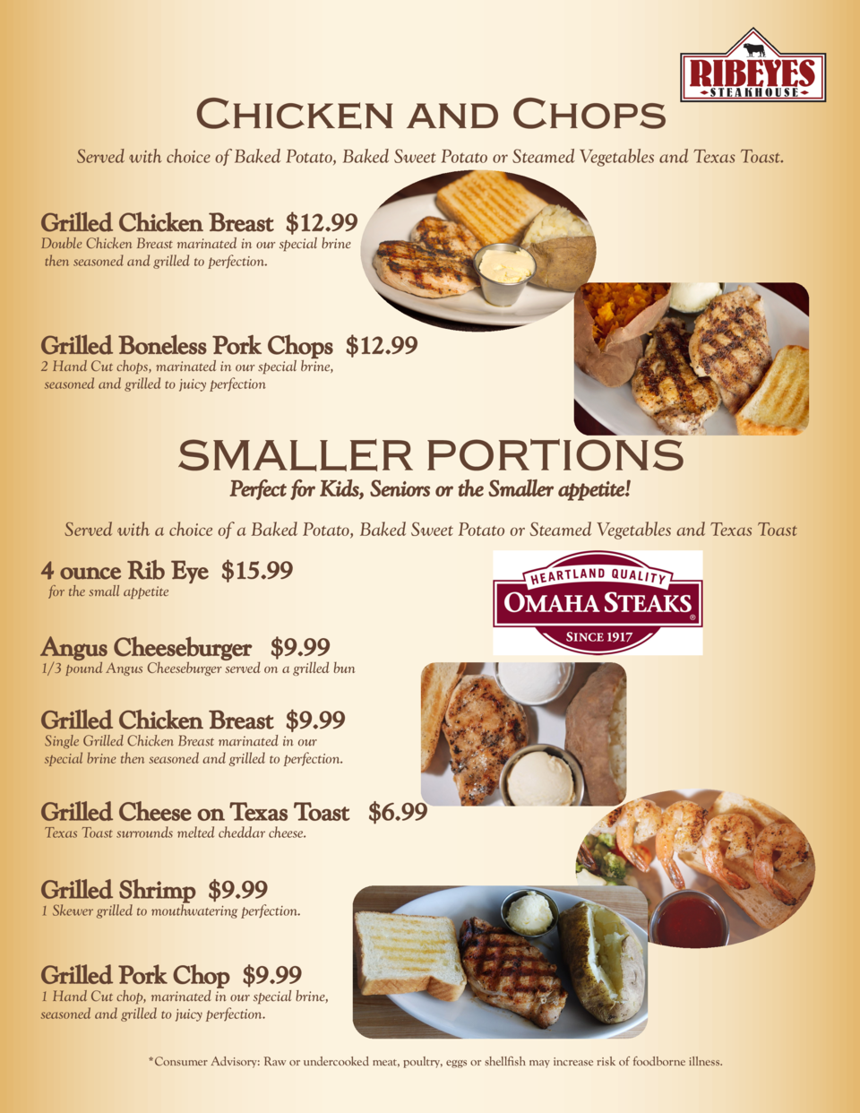 Beaufort Dinner Menu